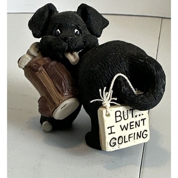 Accents | Simson Giftware Resin Cute Black Pup Dog Golf Clubs Sign Buti ...